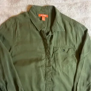 Joe Fresh | Tops | 0 Lyocell Ultra Soft Army Green Button Down Blouse ...